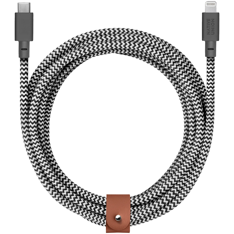 NATIVE UNION Кабель-переходник с USB-C на Lightning BELT 3 TYPE C купить: цена BELT-KV-CL-ZEB-3 ...