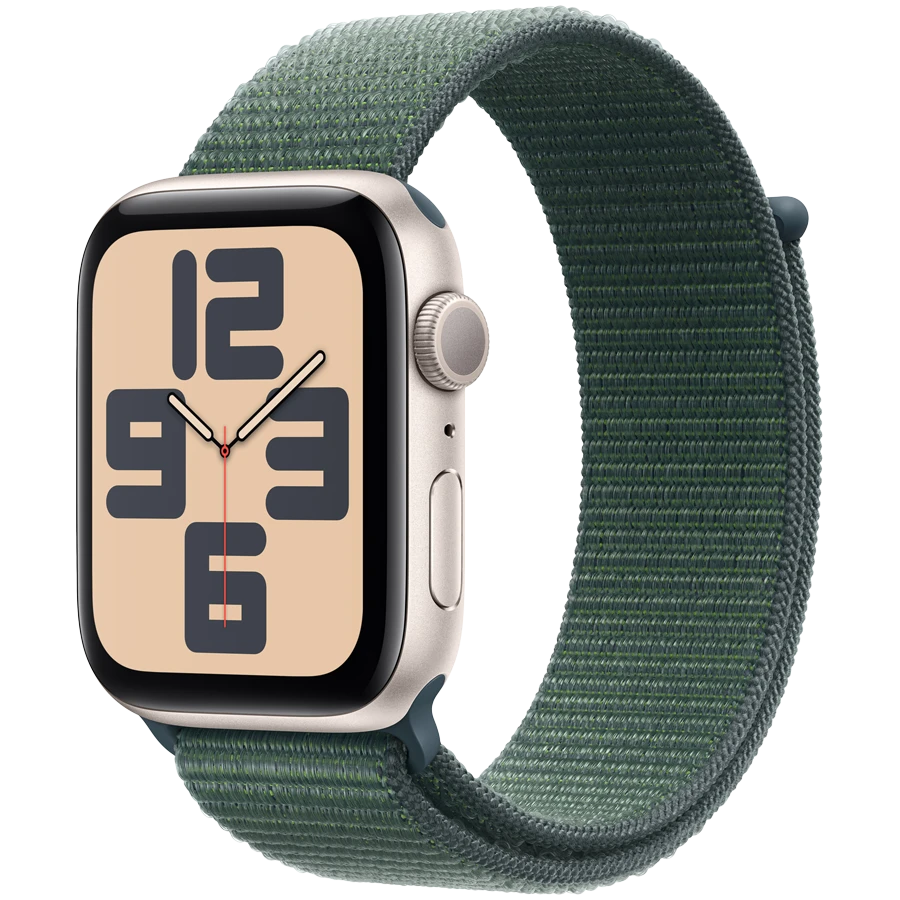 Apple Watch SE GPS Gen.2, 40mm, Starlight, Lake Green Sport Loop ...