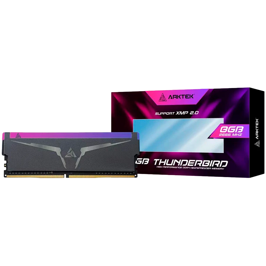 Arktek 8GB DDR4 2666MHz with Heatsink and RGB lights - PC Desktop RAM
