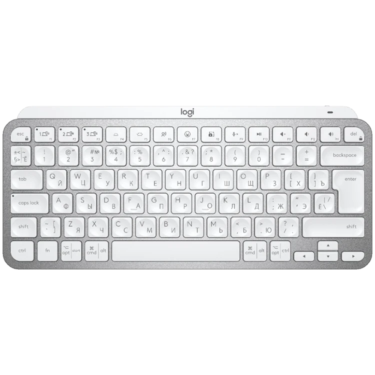 Keyboard LOGITECH MX Keys Mini, Wireless, Pale Grey, RU/International ...