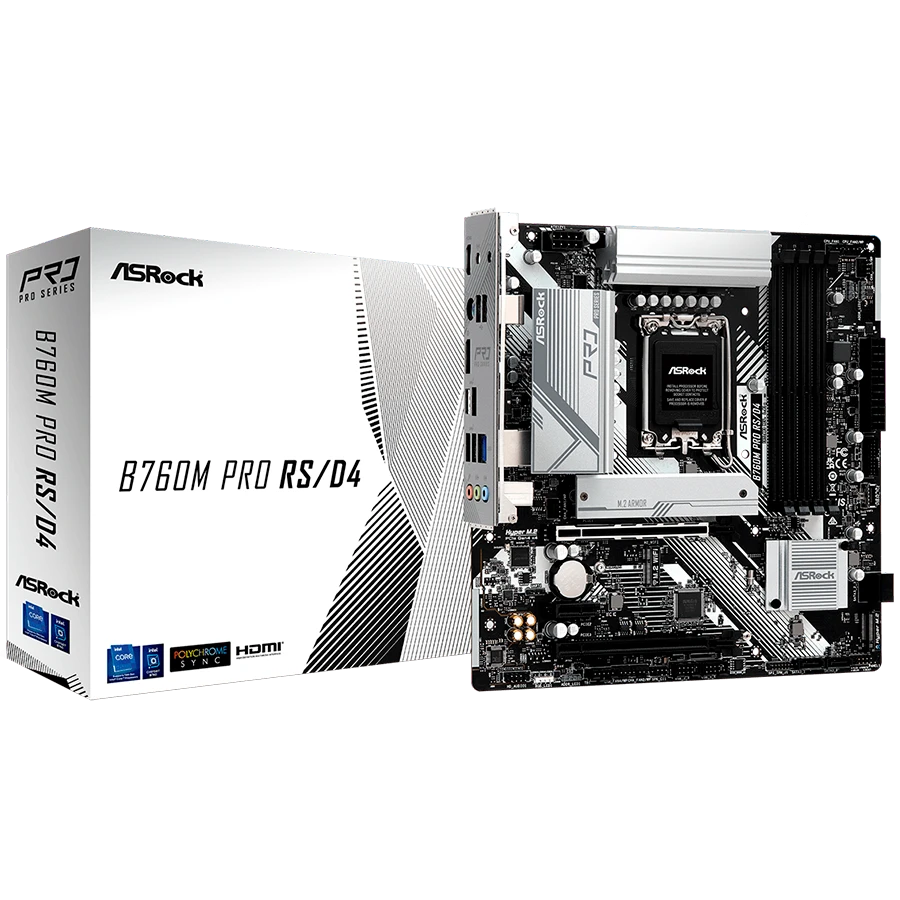B760M PRO RS/D4 - ASROCK MB Desktop B760M Pro RS (S1700, 4x DDR4, 2x ...