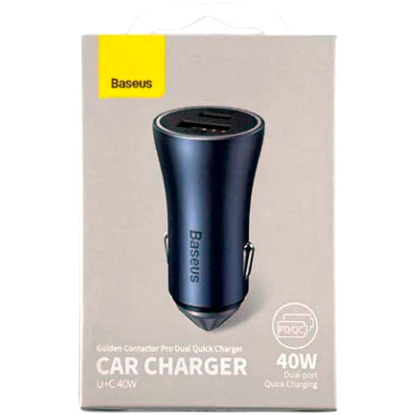BASEUS Car Adapter 2*USB/USB-C, 40 W, Black - buy in Cyprus