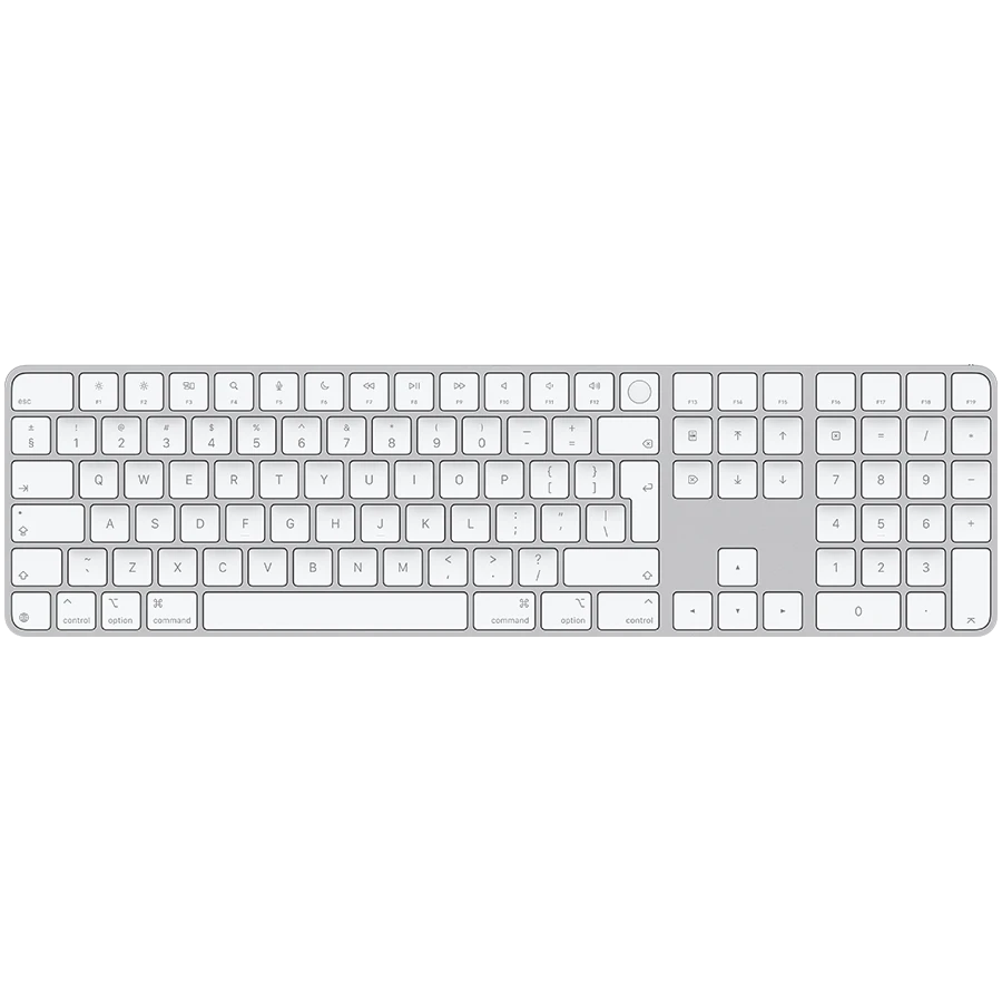Keyboard APPLE Fullsize Magic Keyboard with Touch ID, Wireless, White ...