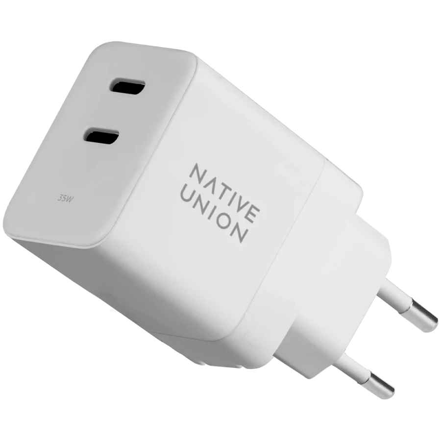 NATIVE UNION Power Adapter 2*USB-C, 35 W, White - buy in Cyprus