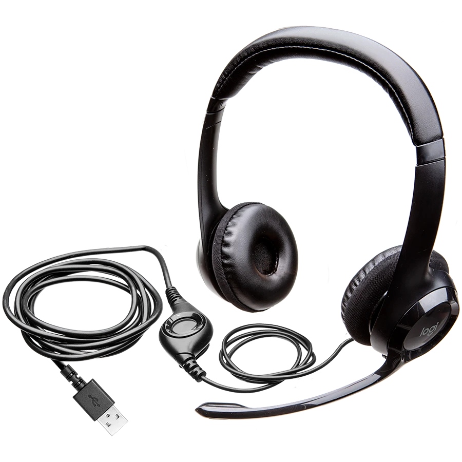 Headset LOGITECH H390 with Microphone, Black - buy in Cyprus
