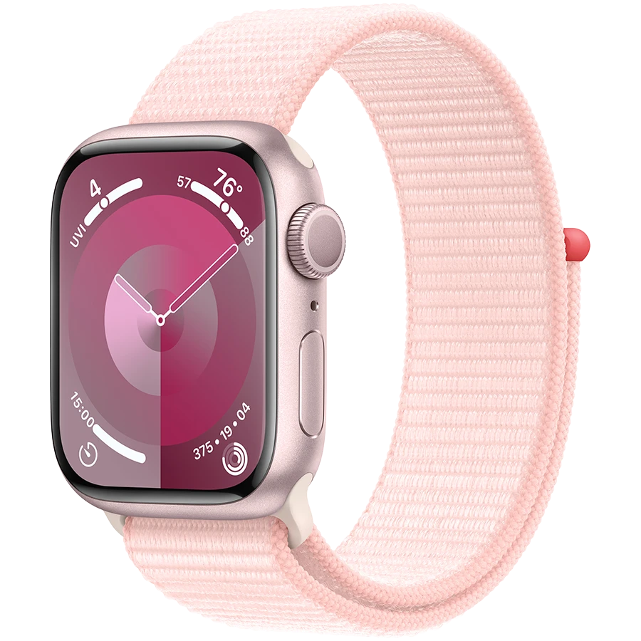 Apple Watch Series 9 GPS, 41mm, Pink, Light Pink Sport Loop qiymeti ...